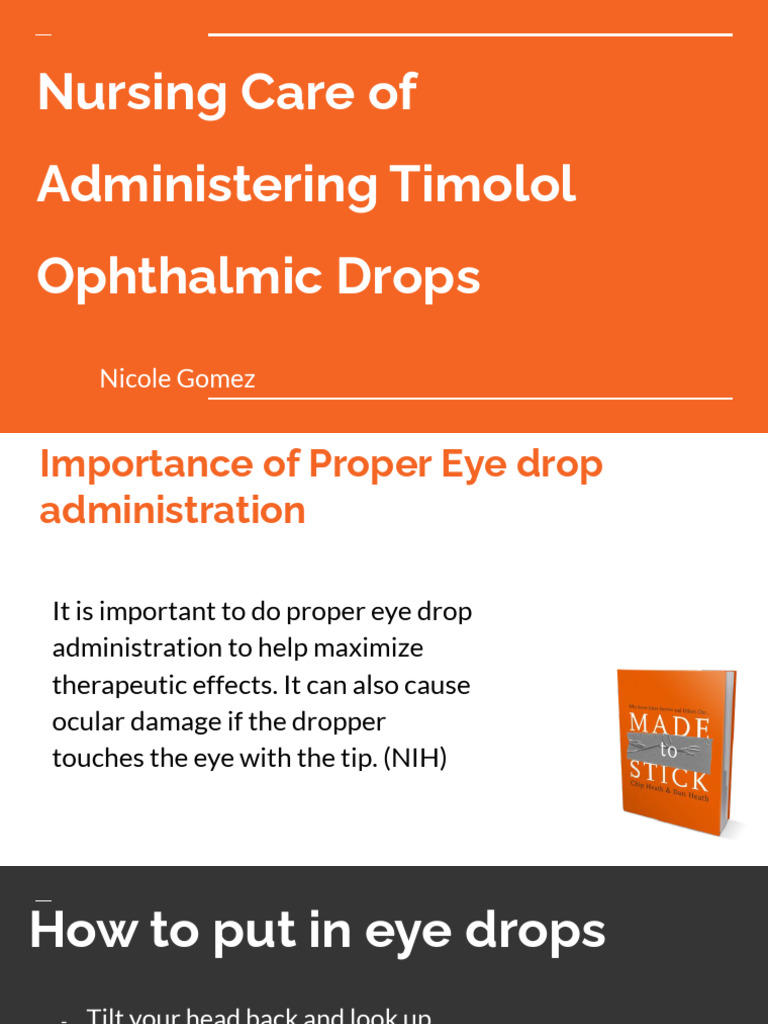 Proper Eye Drop Administration Techniques | PDF