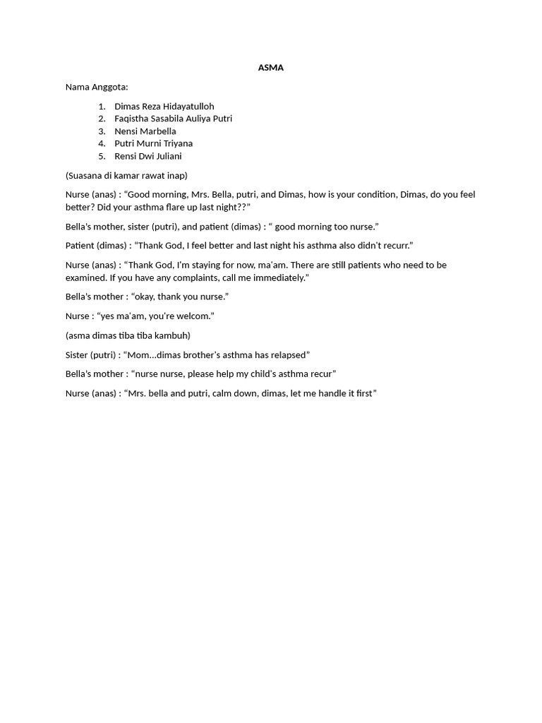 Asthma Management in Hospital Setting | PDF