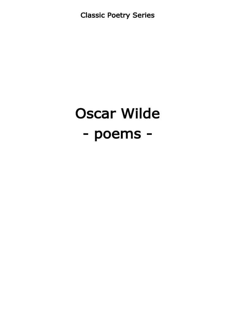 2 Poems Author Oscar Wilde | PDF