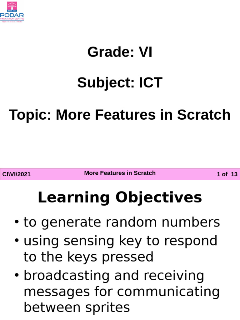 Key Features of Scratch Programming | PDF | Scratch (Programming ...