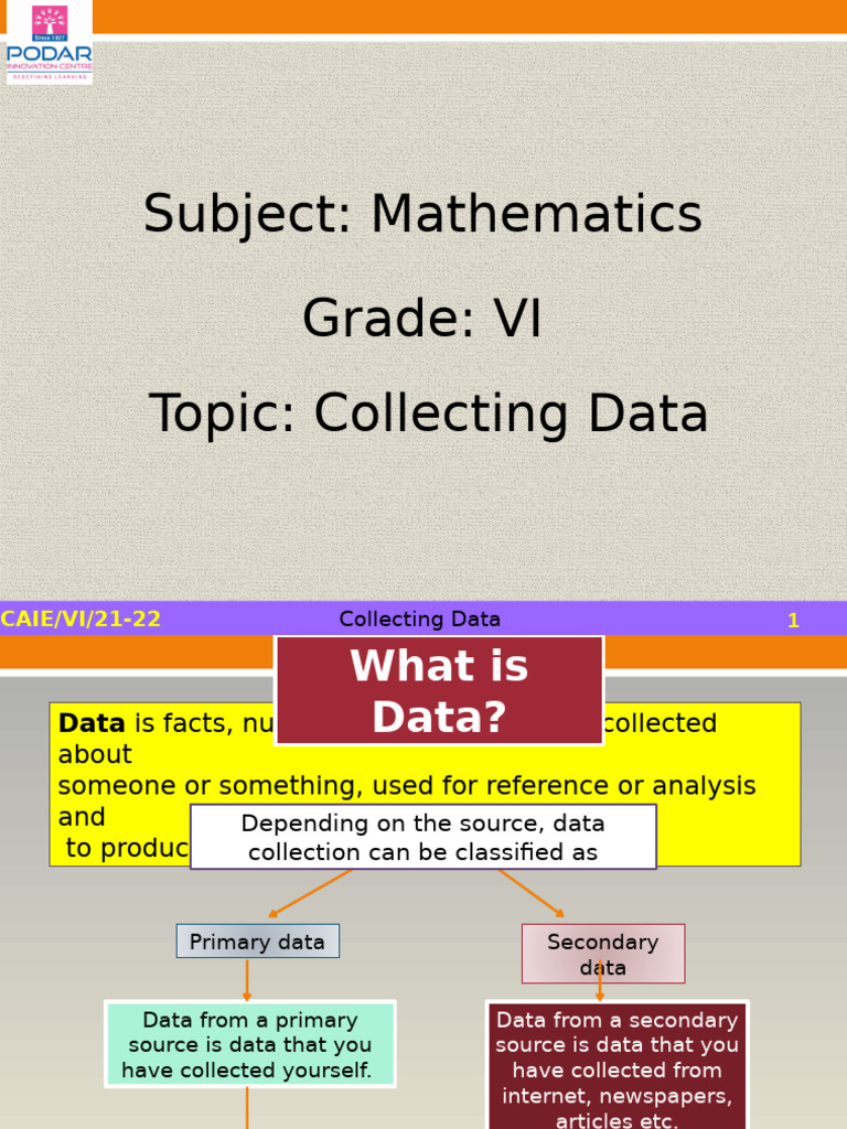 PPT1 - CAIE - Math - VI - Collecting Data | PDF | Questionnaire | Data