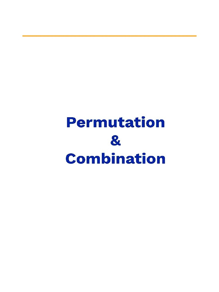 Permutaion and Combination | PDF