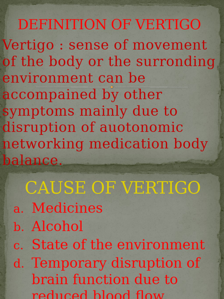 Definition of Vertigo | PDF