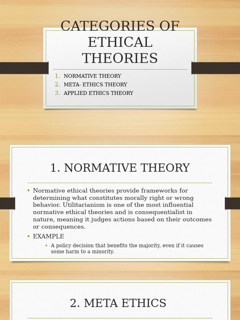Categories of Ethical Theories | PDF