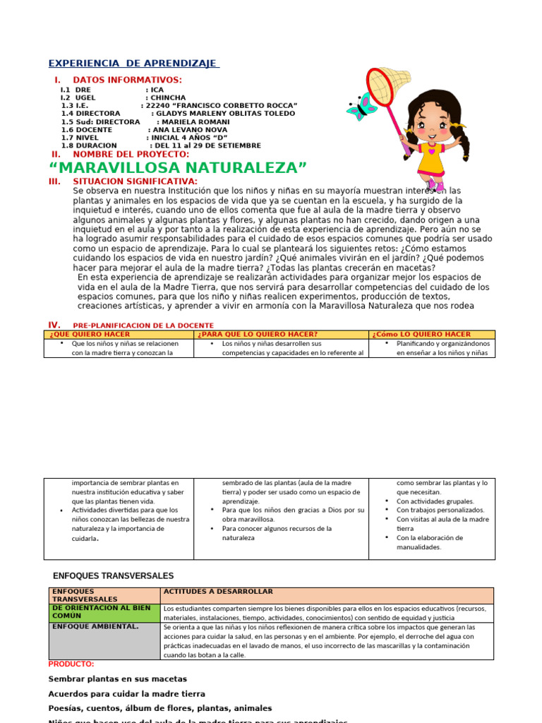 Proyecto La Naturaleza 2023 | PDF | Salón de clases | Aprendizaje