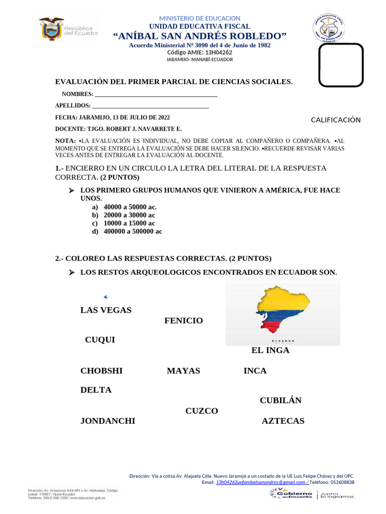 Tjgo. Robert Navarrete Evaluación Eess | PDF