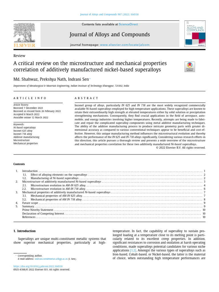 A Critical Review On The Microstructure and Mechanical Properties Correlation of Additively ...