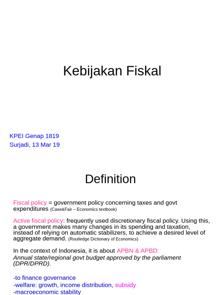 Kebijakan Fiskal | PDF | Official Development Assistance | Fiscal Policy