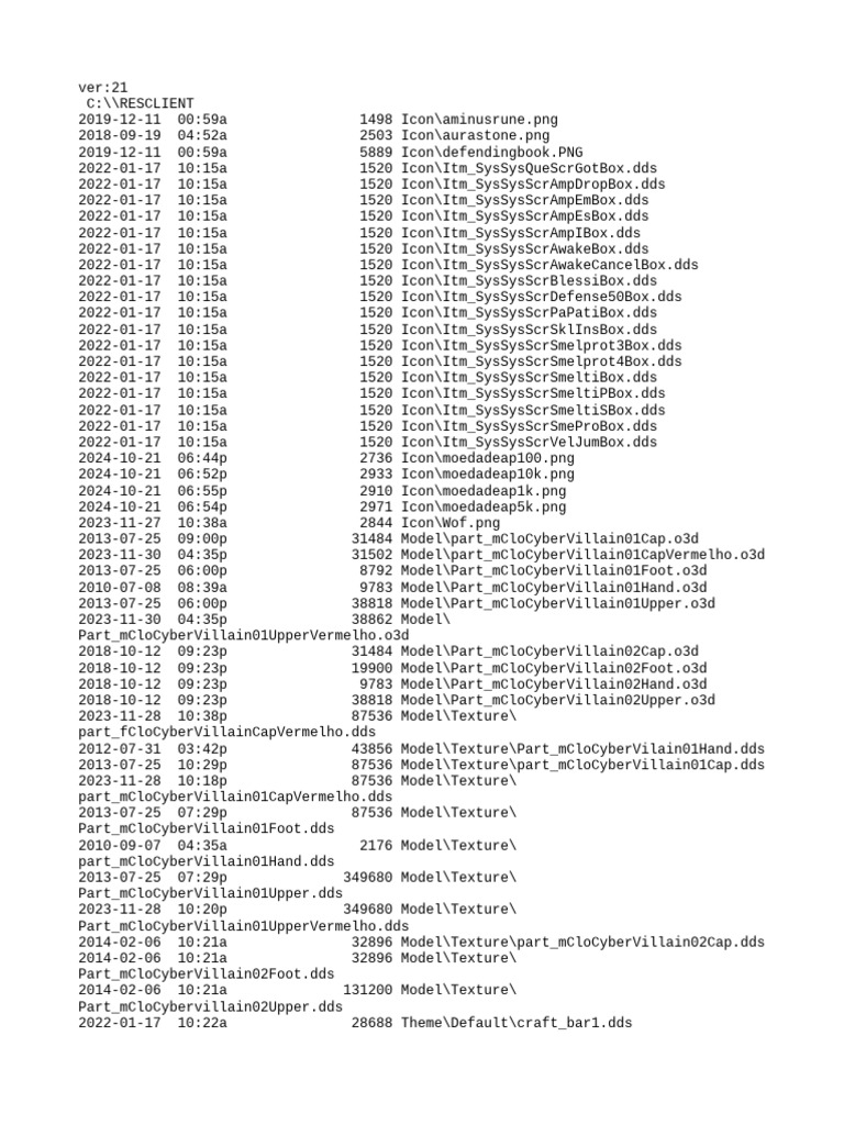 Game Asset File Directory Overview | PDF