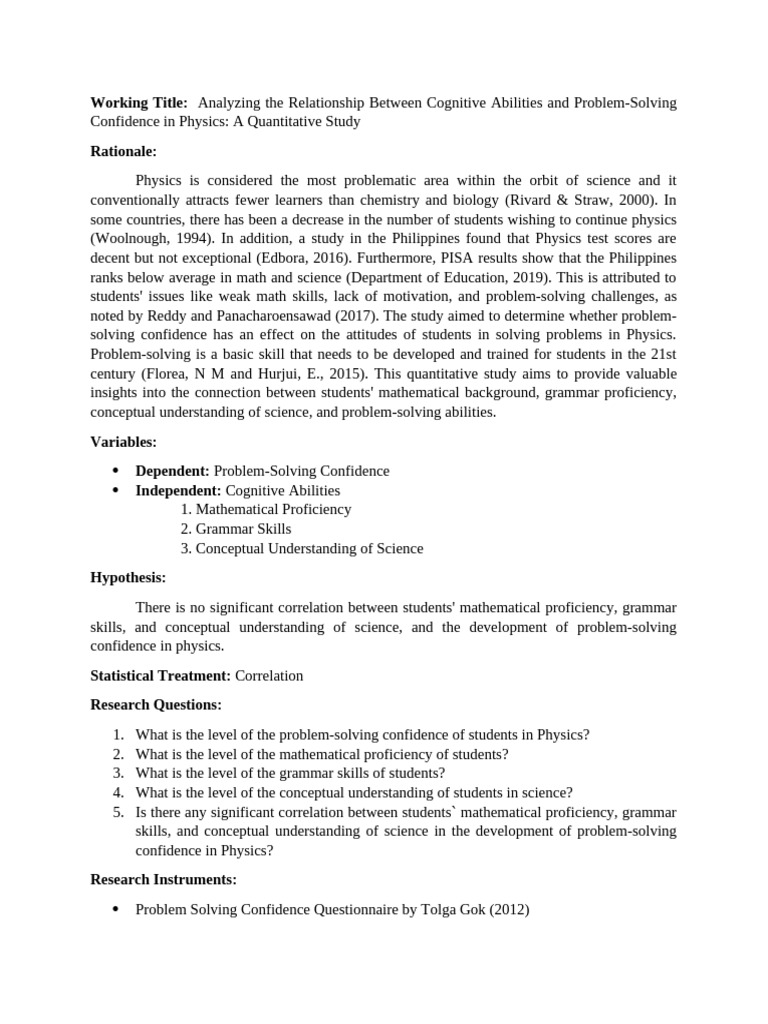 Concept Paper Working Title - Analyzing The Relationship Between ...
