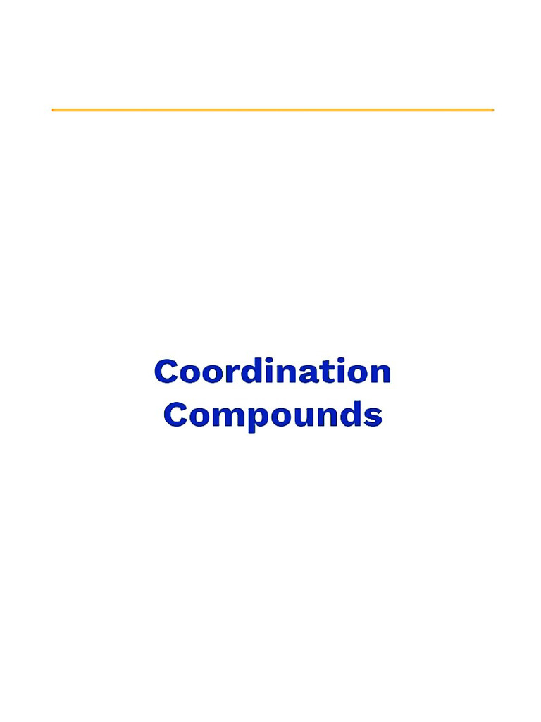Coordination Compounds | PDF