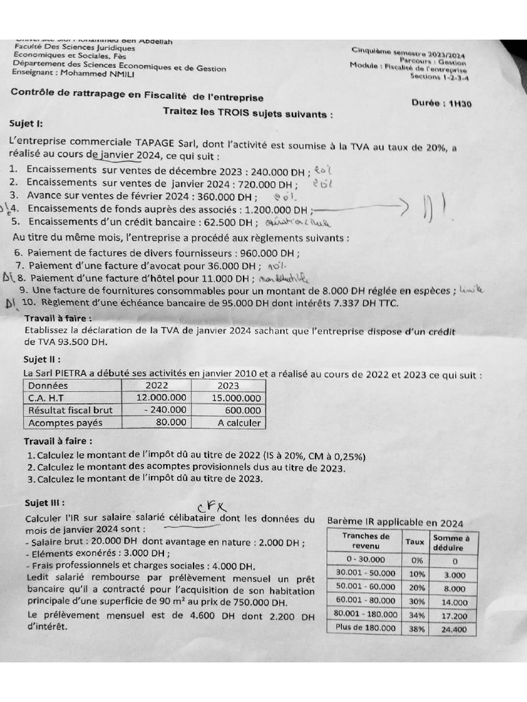 Examen Fiscalité | PDF