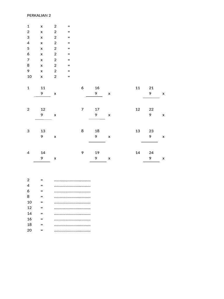 Perkalian 2 | PDF