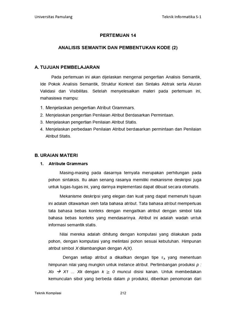 Tpl0412 - 14 - Analisis Semantik Dan Pembentukan Kode | PDF