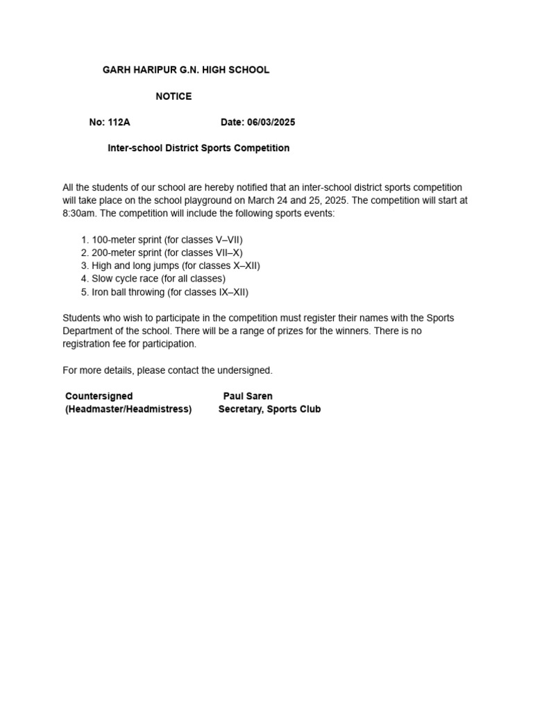 Notice Writing | PDF