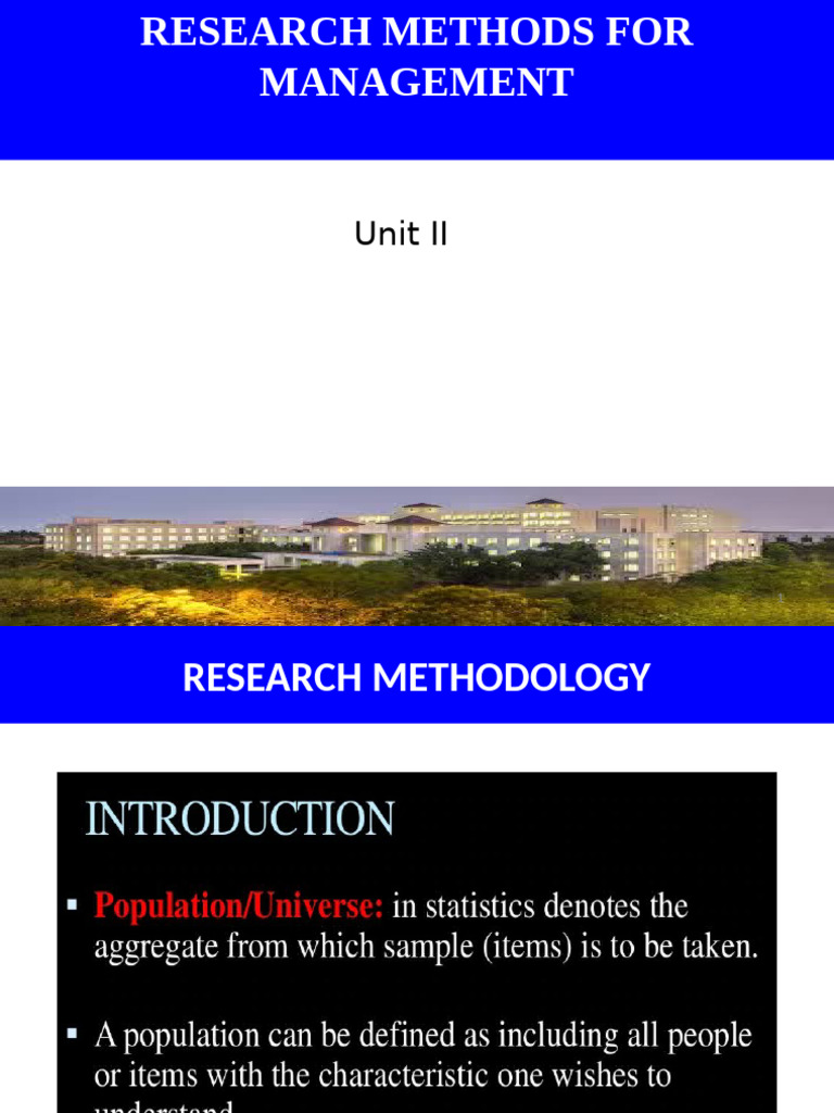 Research Methodology - Unit 2 | PDF | Sampling (Statistics) | Methodology