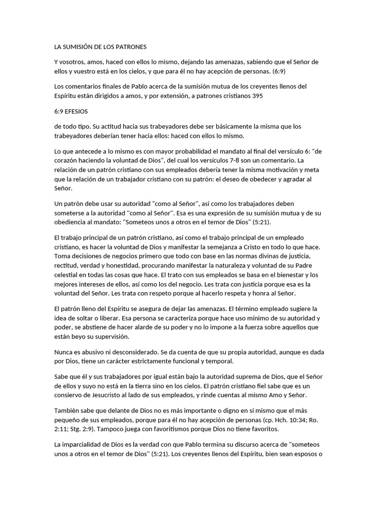La Sumisión de Los Patrones | PDF | Dios | Teología