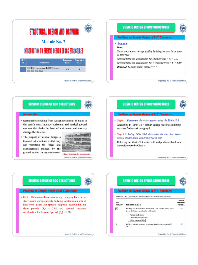 Module 7 (Introduction To Seismic Design of RCC Structures) | PDF