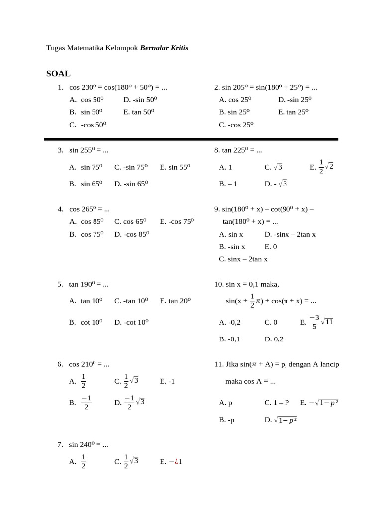 Tugas Matematika Kelompok Bernalar Kritis Revisi | PDF | Ajedrez