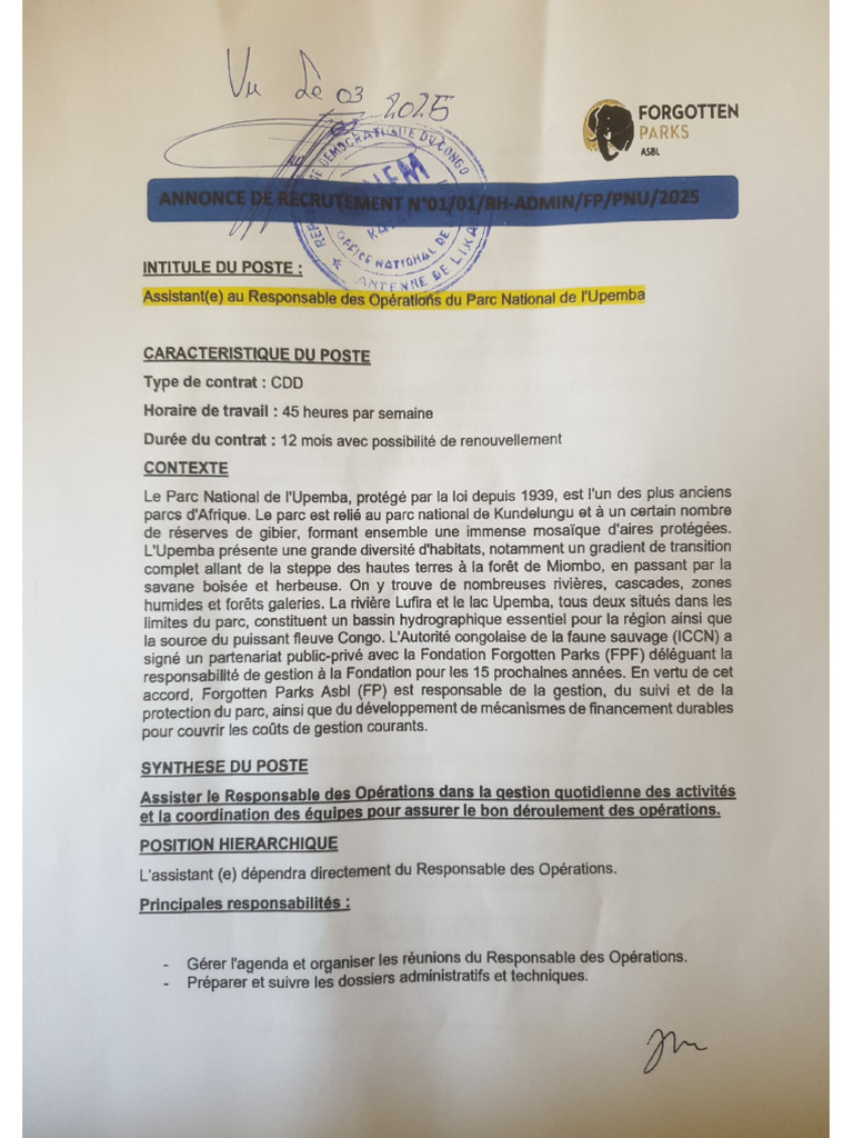 Annonce Recrutement 01 01 RH-ADMIN FP PNU 2025 | PDF