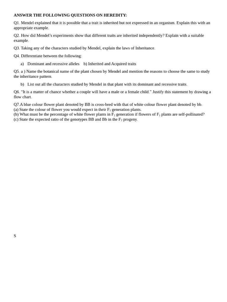 Heridity Continued | PDF