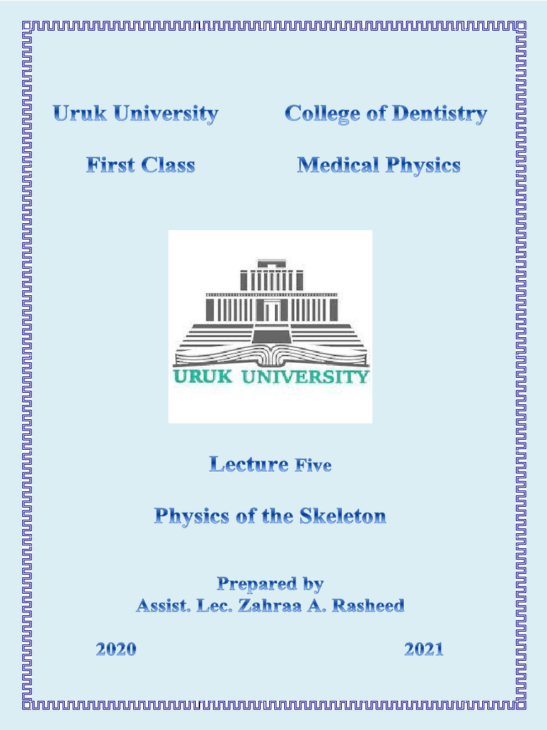5th Lecture Physics of Skeleton | PDF | Bone | Stress (Mechanics)