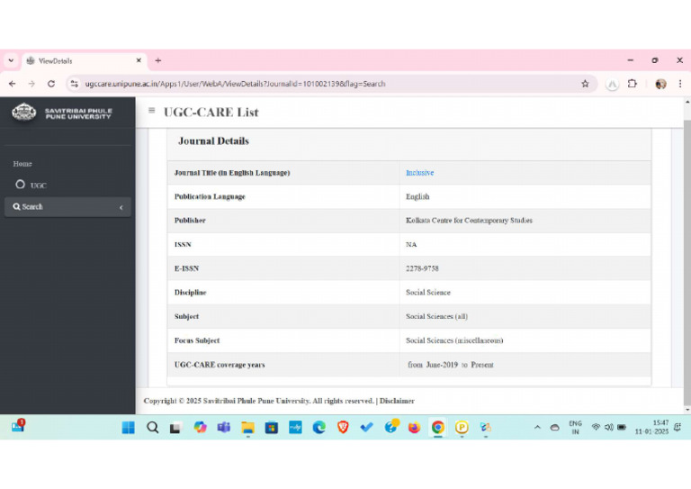 UGC CARE Proof 3 - Inclusive Journal | PDF