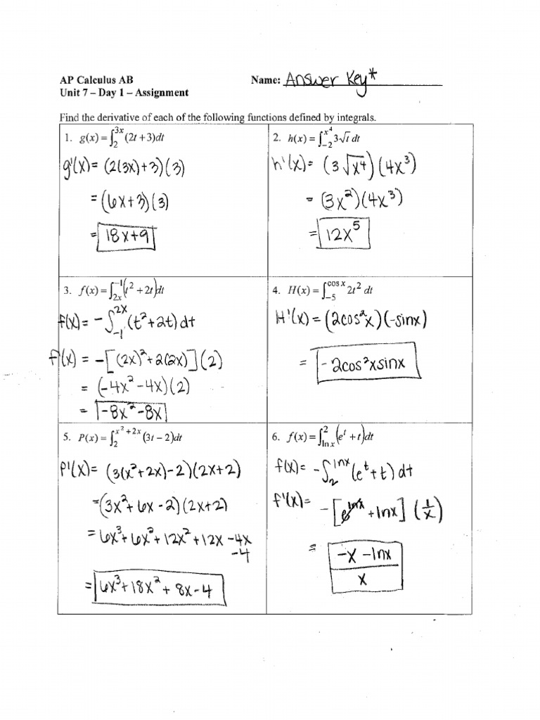 Unit 7 - Day 1 - Assignment Answer Key | PDF