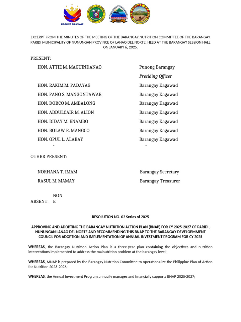 Endorsement To BDC Resolution | PDF