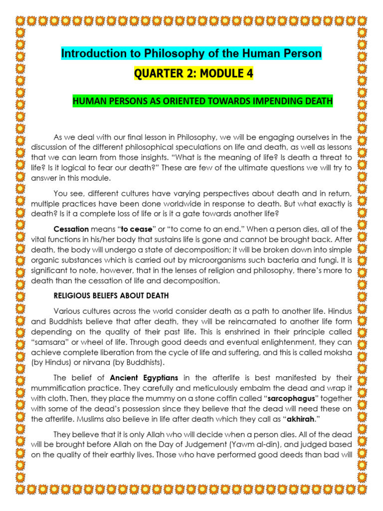 IPHP Quarter 2 Module 4 Activities | PDF | Existentialism