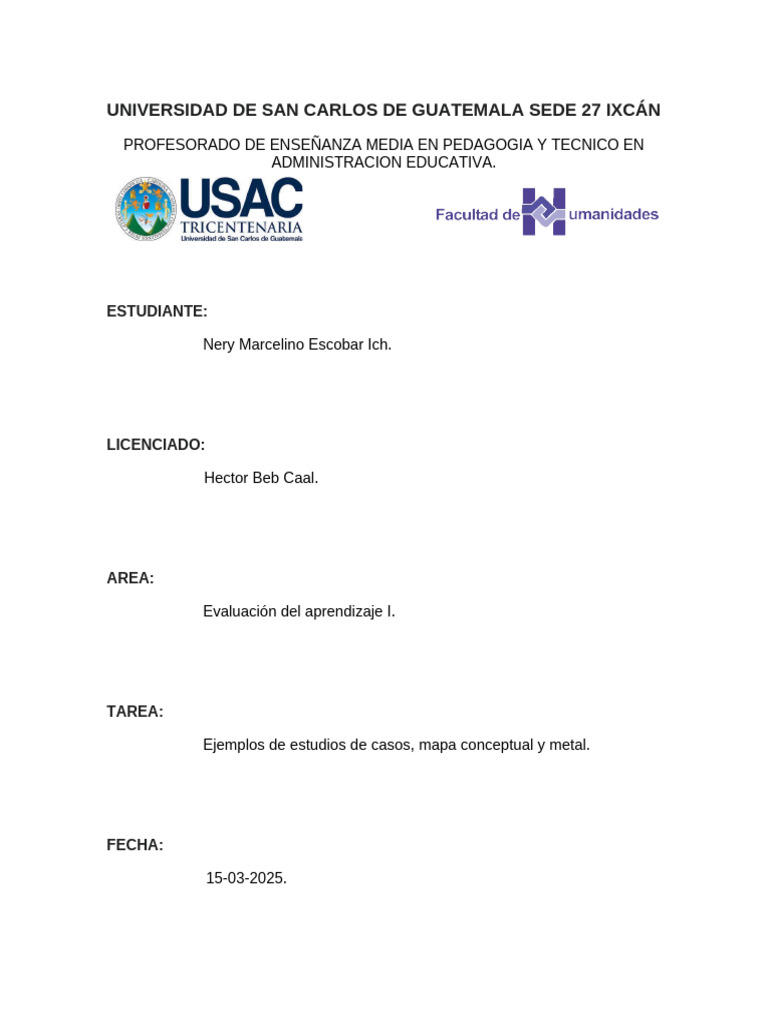 Ejemplos de Estudios de Casos, Mapa Mental y Conceptual Usac Nery | PDF | Enseñando | Cognición