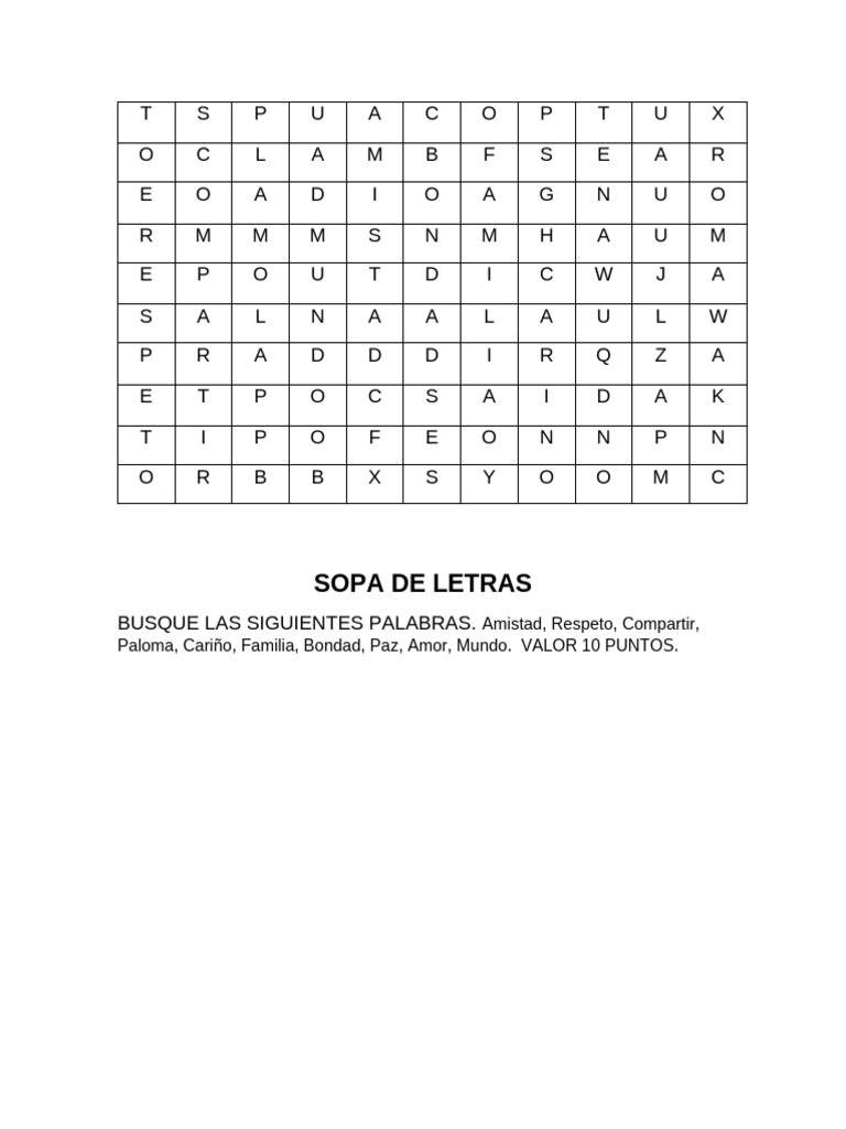 Sopa de Letras y Crucigrama NERY | PDF