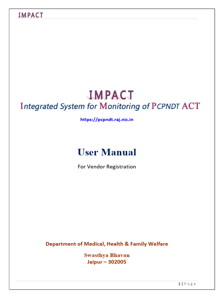 Vendor Registration Guide for PCPNDT | PDF | Medical Ultrasound | Software
