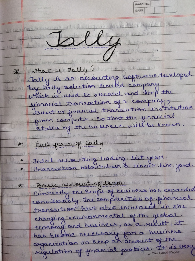 Tally Notes GNIT | PDF