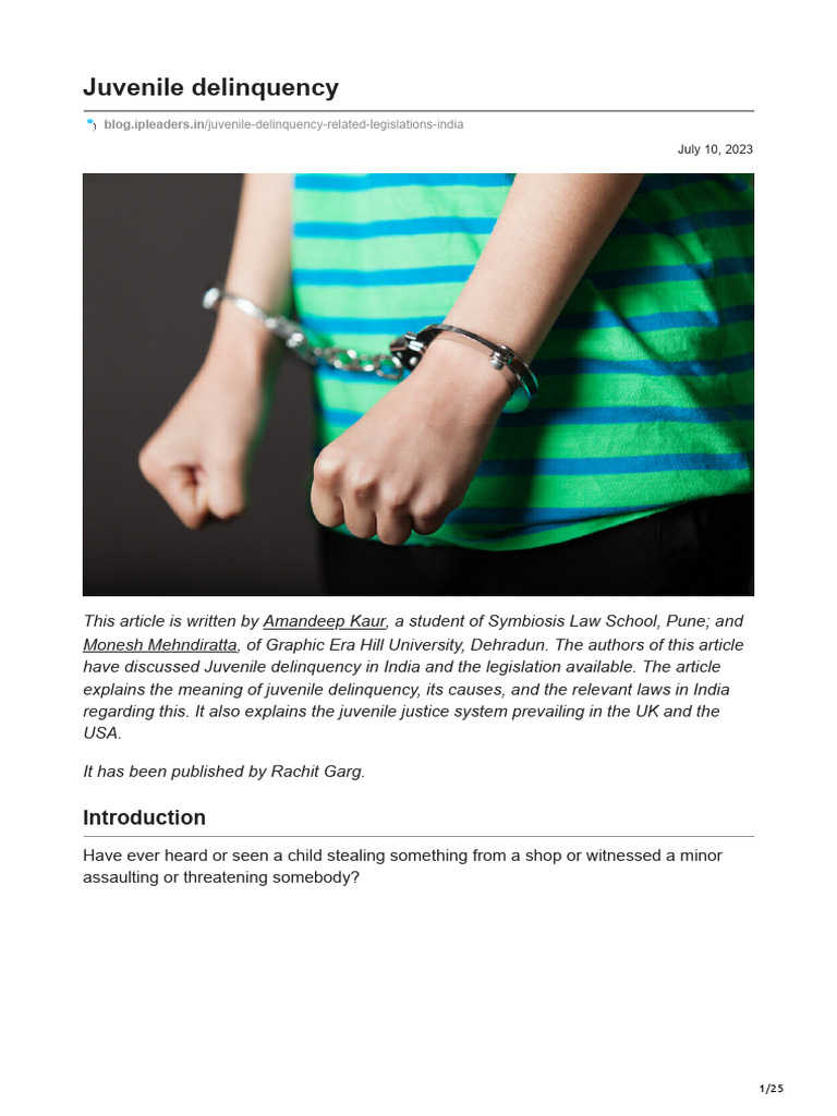 Blog - Ipleaders.in Juvenile Delinquency | PDF | Juvenile Delinquency | Juvenile Court