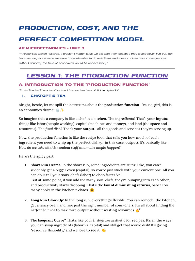AP - Microeconomics Lecture Notes | PDF | Average Cost | Marginal Cost