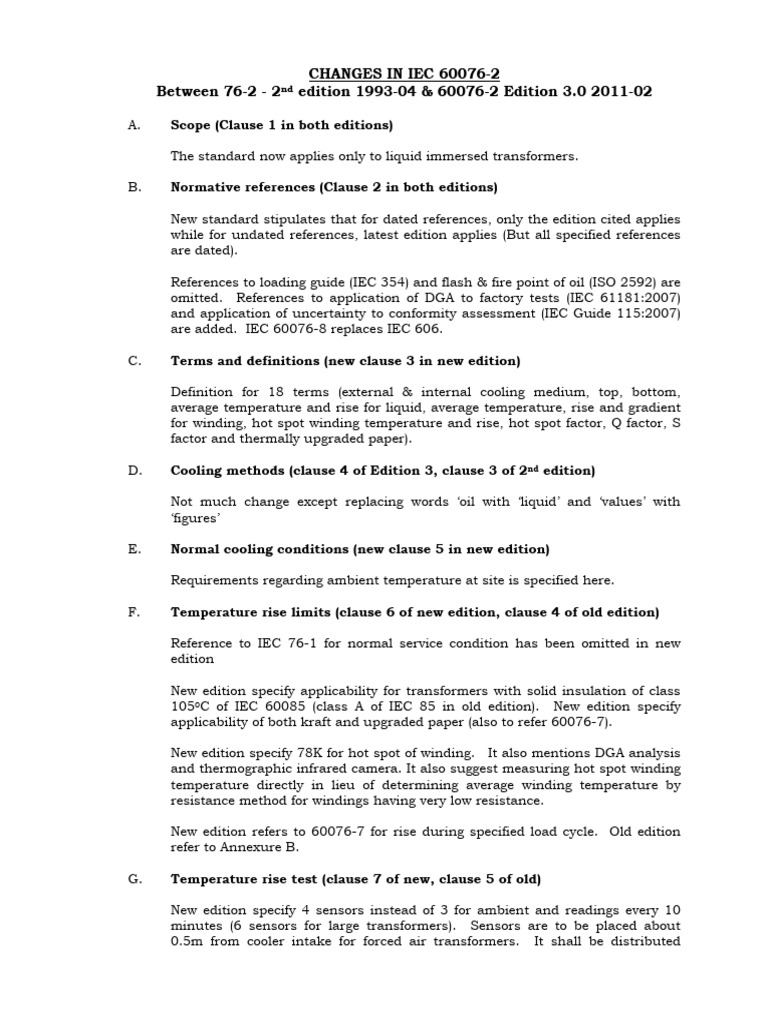 Updates to IEC 60076-2:2011 Standards | PDF | International ...