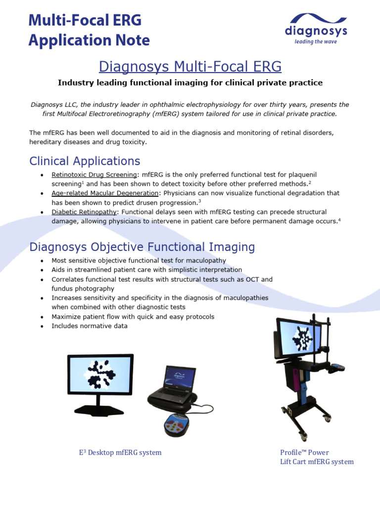 Diagnosys mfERG Application Note G | PDF | Human Eye | Medical Specialties