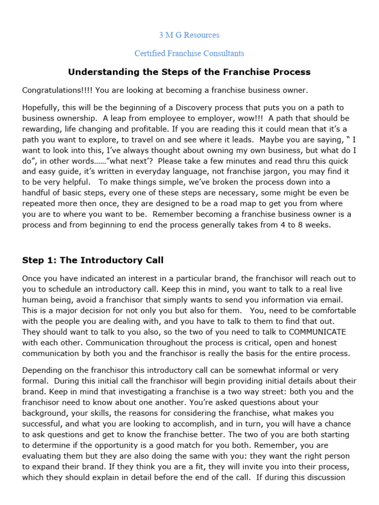 5 Steps To Understanding Franchise Process | PDF | Franchising