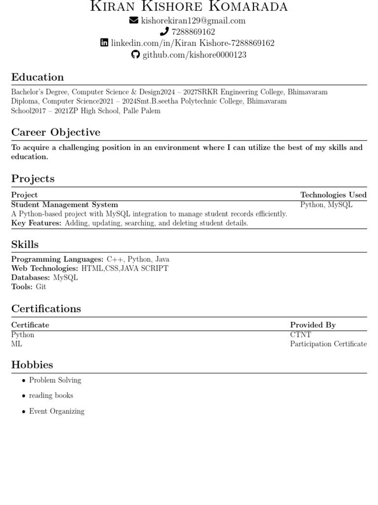 Kiran Kishore 2 | PDF