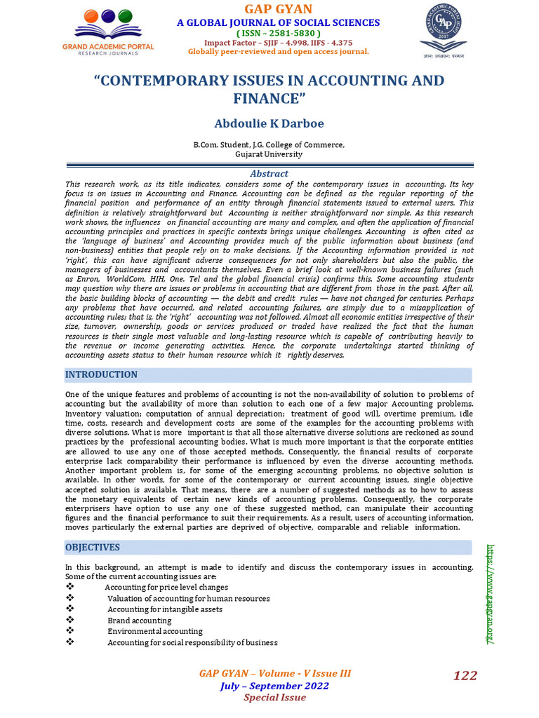 (122-126) CONTEMPORARY ISSUES IN ACCOUNTING AND FINANCE (1) | PDF ...