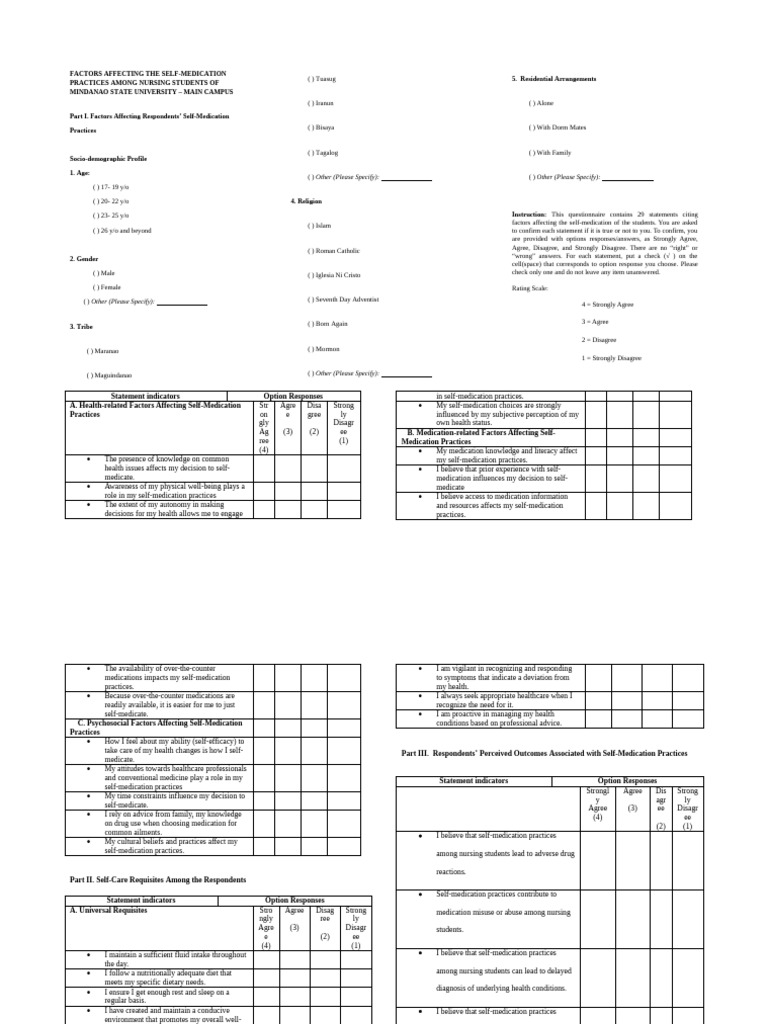 Self-Medication Factors in Nursing Students | PDF | Psychology ...