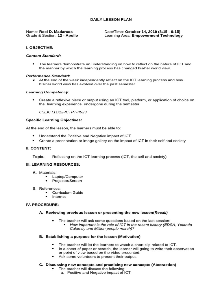 Empowerment Technology DLP - 2ndqtr | PDF | Educational Technology | Learning
