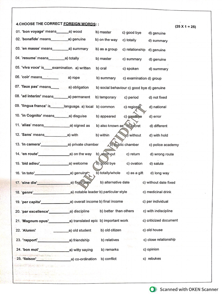 Foreign Words | PDF