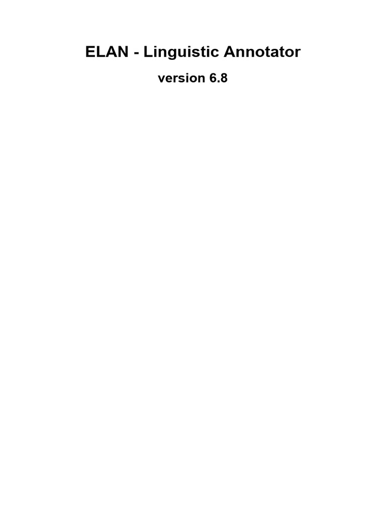 ELAN Manual | PDF | Computer File | Annotation
