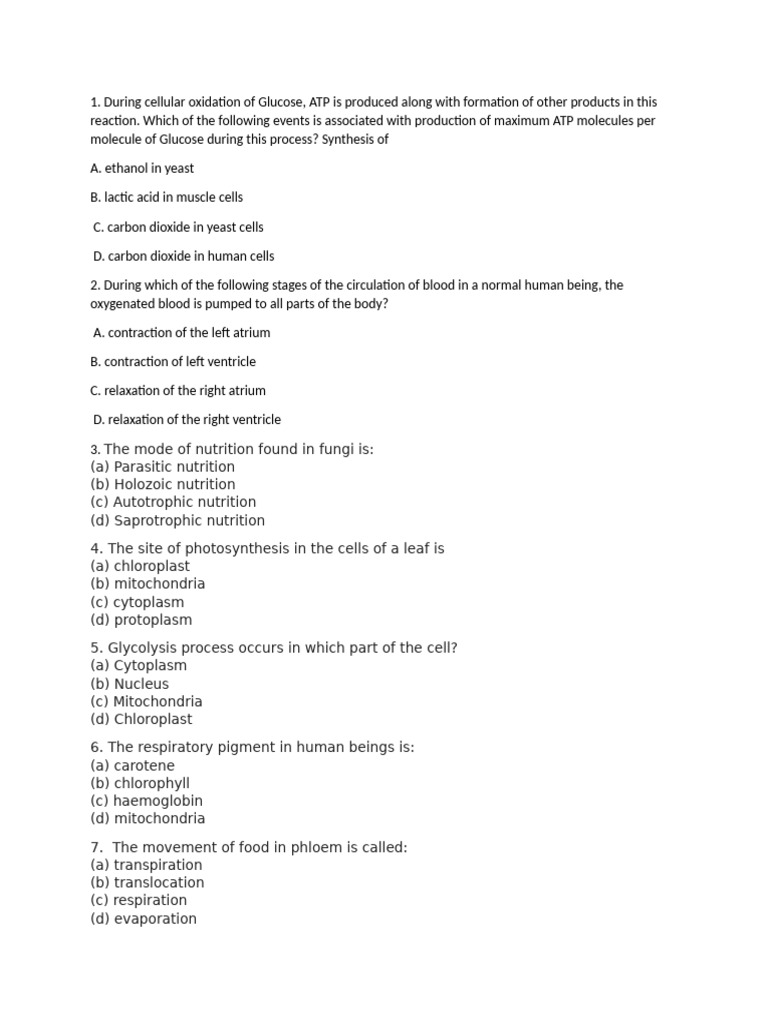 Class X A Life process | PDF | Heart | Cellular Respiration
