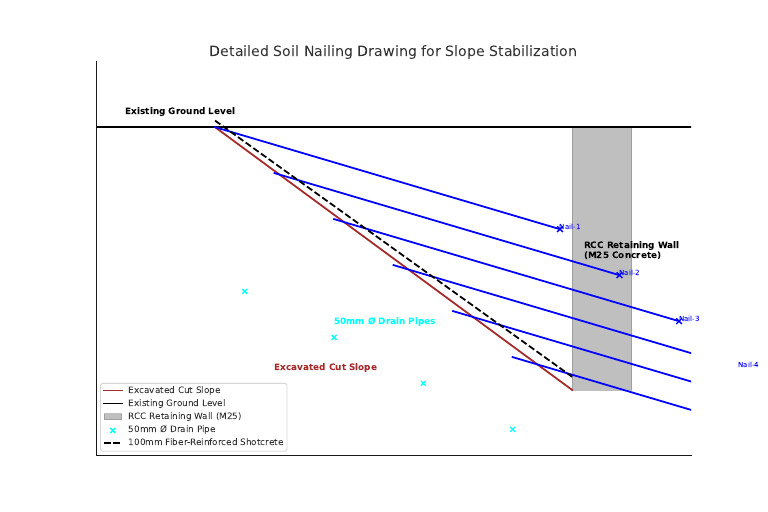 Detailed Soil Nailing Drawing v2 | PDF