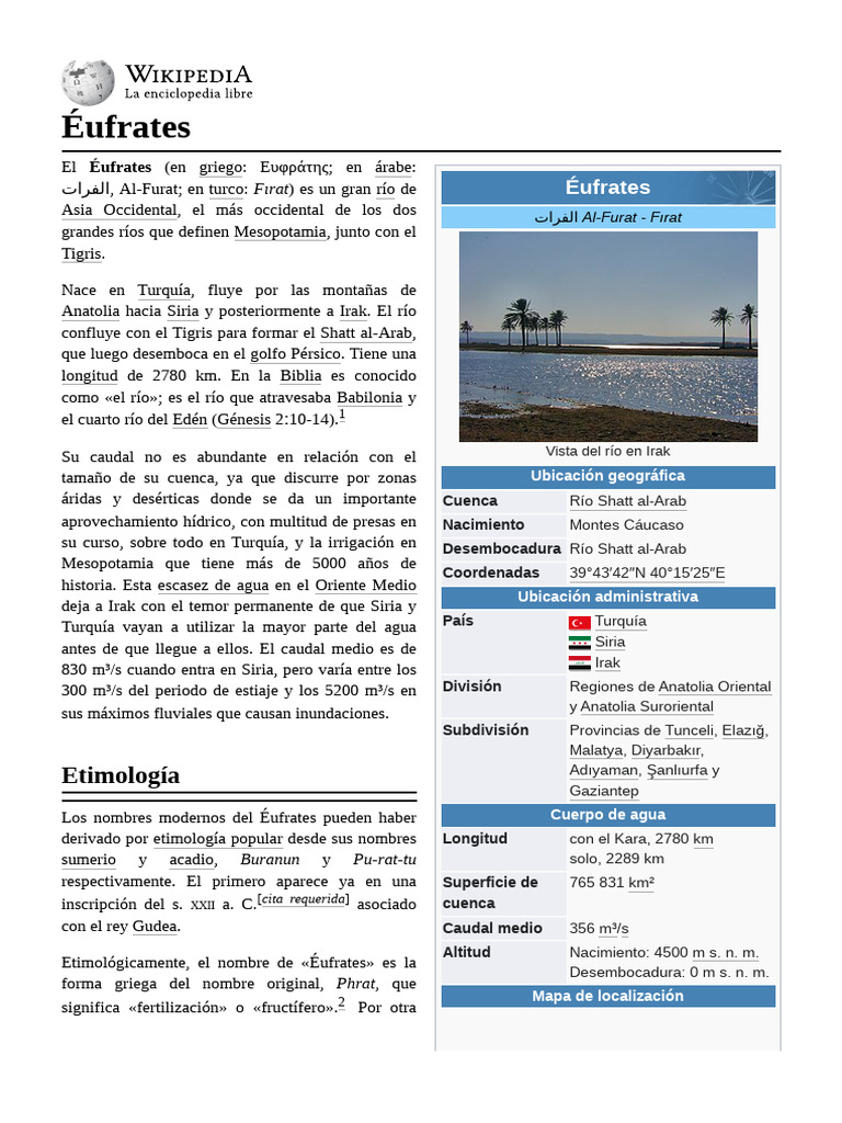 El río Éufrates: historia y geografía | PDF | Eufrates | Biomas acuáticos