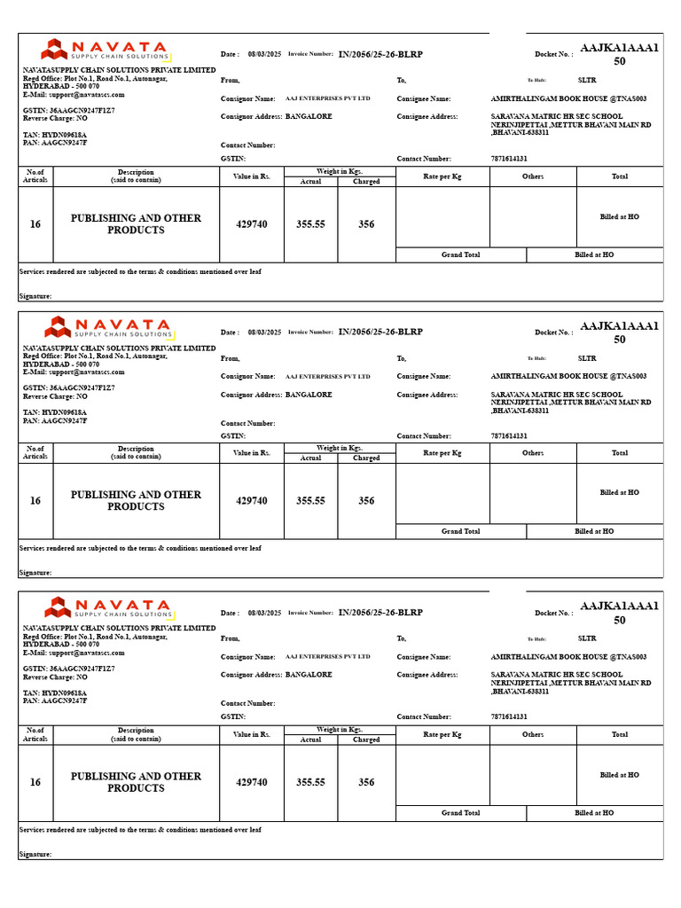 AAJ Enterprises-AWB - 150 | PDF