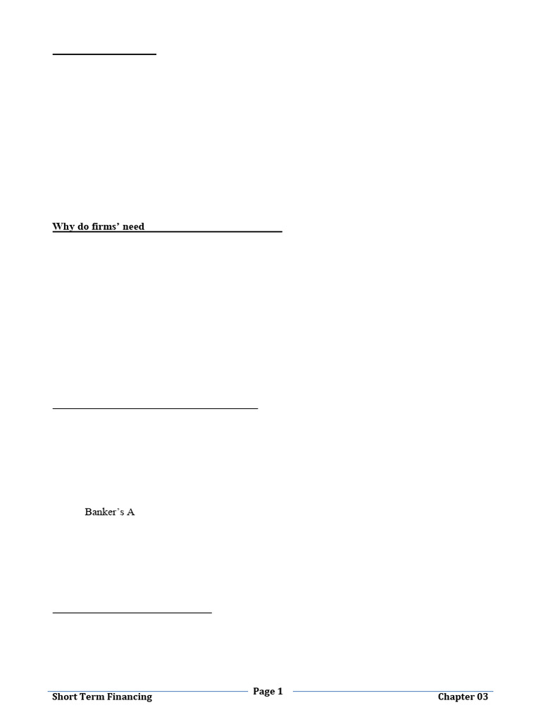 Short Term Financing Explained: Types & Importance | PDF | Finance ...